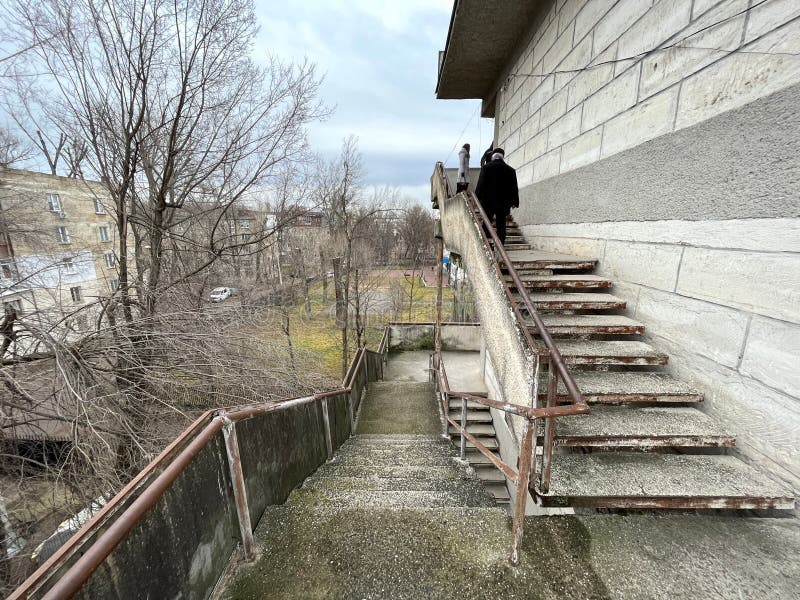 View of Stairs Outside of the Building Stock Photo - Image of exterior ...