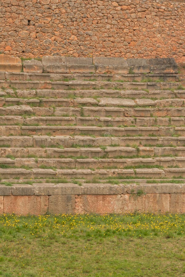 Stairs of the Stadium, Delphi Ruins, Greece Stock Image - Image of ...