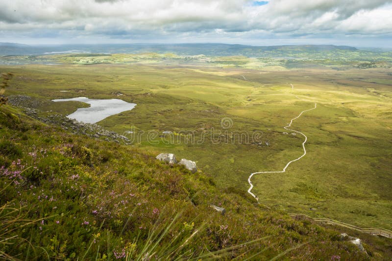 View of the Stairway To Heaven at Cuilcagh Mountain from the Top Stock ...