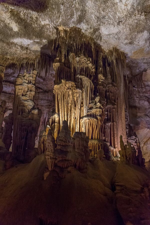 View of the Stalactites and Stalagmites in the Cave Stock Photo - Image ...