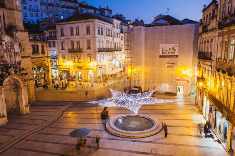 View on an Star on the Ancient European Square with a Giant Star Stock ...