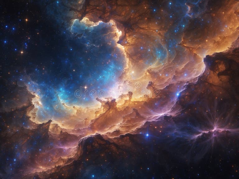 View of Stars and Nebula, a Large, Diffuse Cloud of Gas and Dust in ...