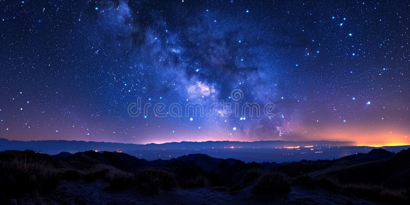 View of Stars in Night Sky from High Altitude Mountain Peak Stock Photo ...