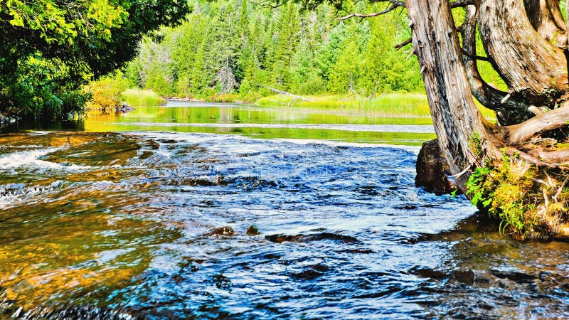 The Starting Point of a River Cascade Stock Image - Image of ...