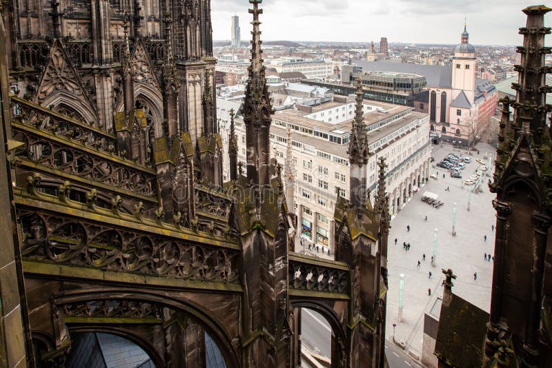 View of the Station Square from the Roof of the Cologne Cathedral ...