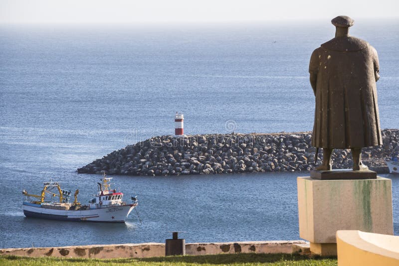 View from Statue in Sines on Harbour, Portugal Editorial Photography ... View from Statue in Sines on Harbour, Portugal Editorial Photography ...