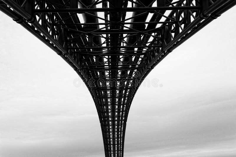 View of the Steel Bridge from Bottom of it Stock Photo - Image of grass ...