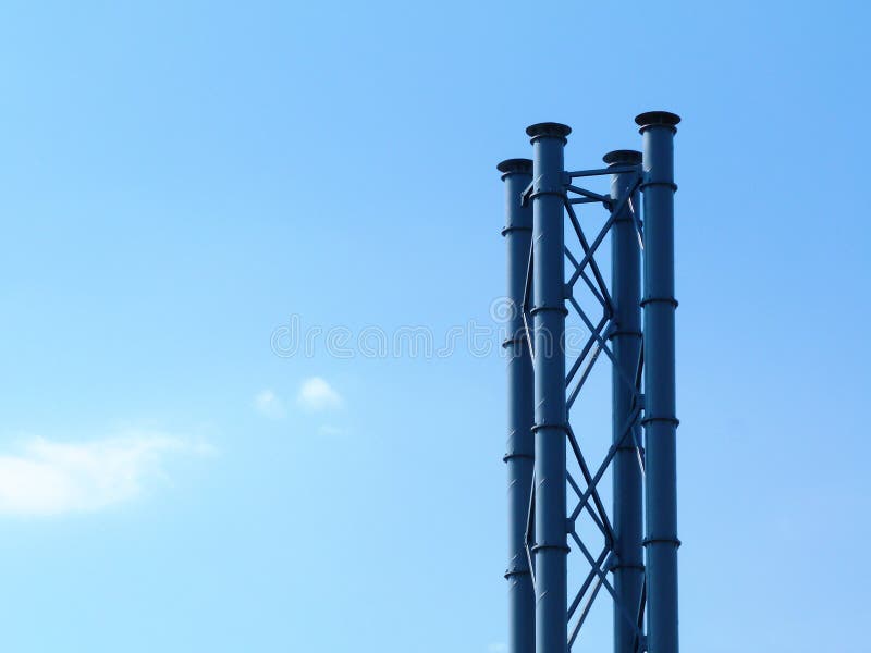 View of Steel Tower with Four Steel Pipe Space Frame Connected with ...