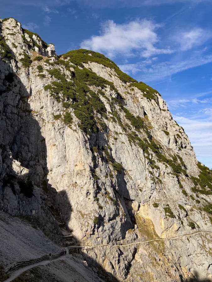View of the Steep Cliffs To the Peak of Wendelstein Stock Image - Image ...