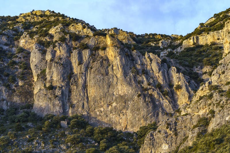 View of the Steep Rocks that Make Up the Mountainside Stock Image ...