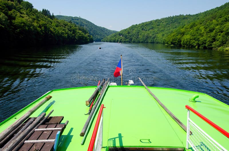 View from the Stern of the Boat Stock Image - Image of colour, handrail ...