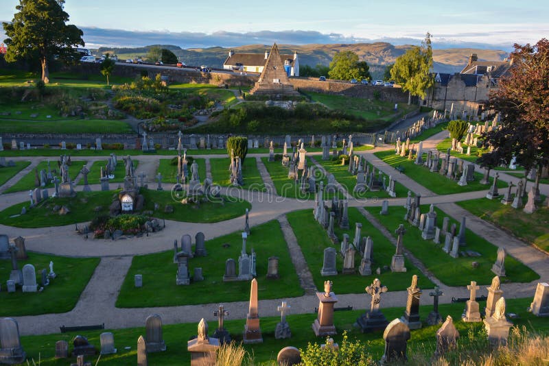 View of Stirling Cemetery in Scotland Stock Photo - Image of beautiful ...