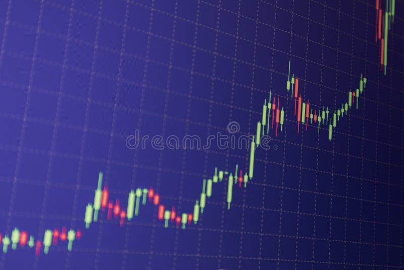 Stock Market Candle Stick Chart on Screen. Market Analysis, Buying and ...