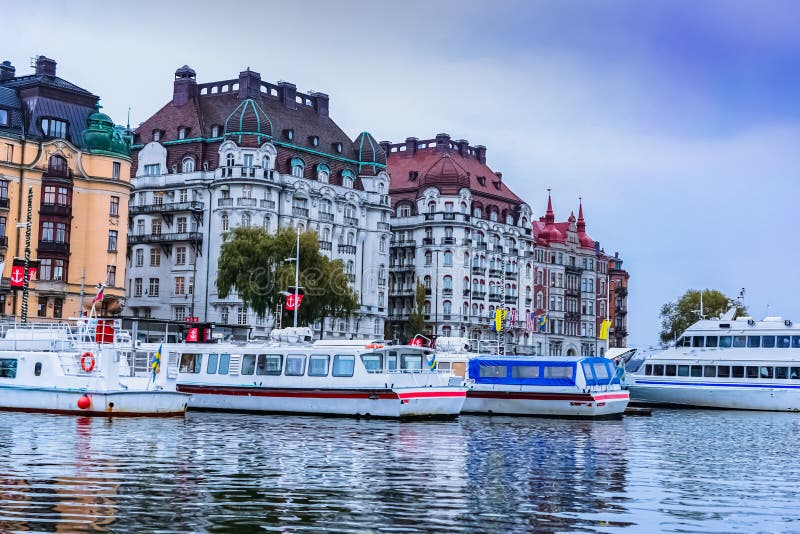 Stockholm Harbor View from a Boat Editorial Photography - Image of ...
