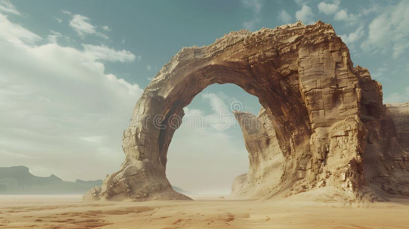 View of a Stone Arch in a Dry Area Stock Illustration - Illustration of ...