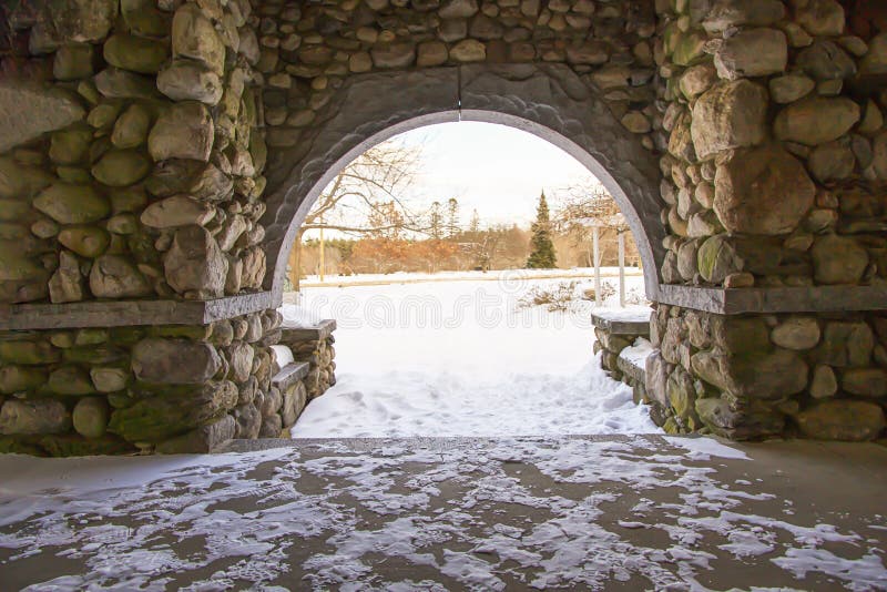View of a Stone Arch in an Old Building Stock Image - Image of castle ...