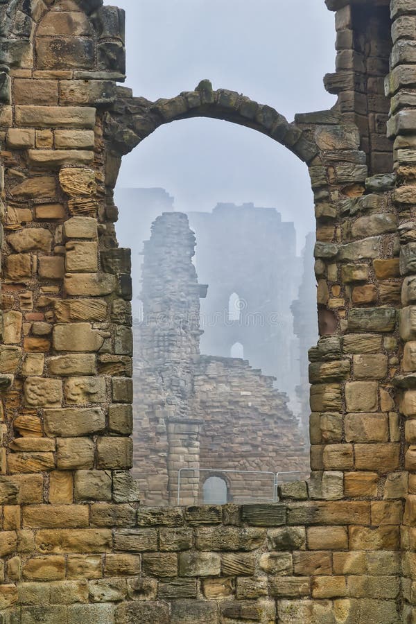 View through Stone Archway of Ancient Ruins in Tynemouth Priory and ...