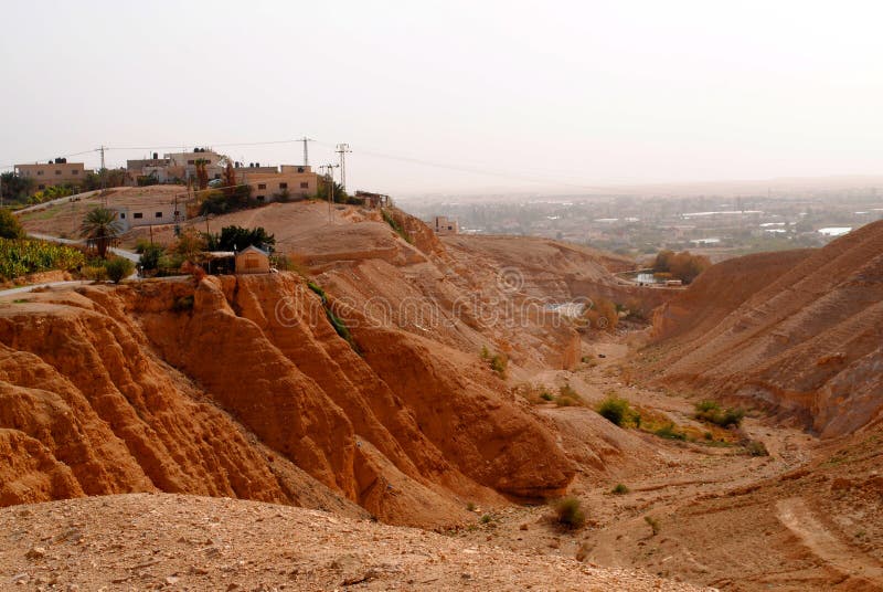 Jericho Cityscape from Judea Desert. Stock Image - Image of desert ...