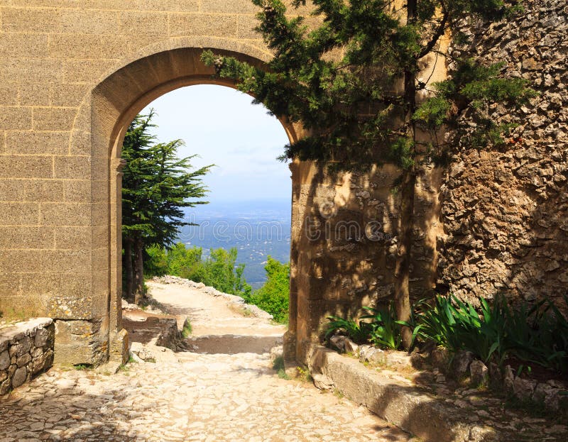 View through Stone Entrance To the Valley Stock Image - Image of ...