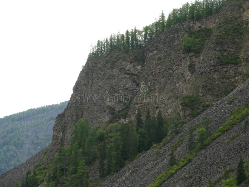 View of the Stone Scree in the Mountain Range in the Eastern Sayans ...