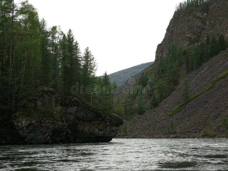 View of the Stone Scree in the Mountain Range in the Eastern Sayans ...