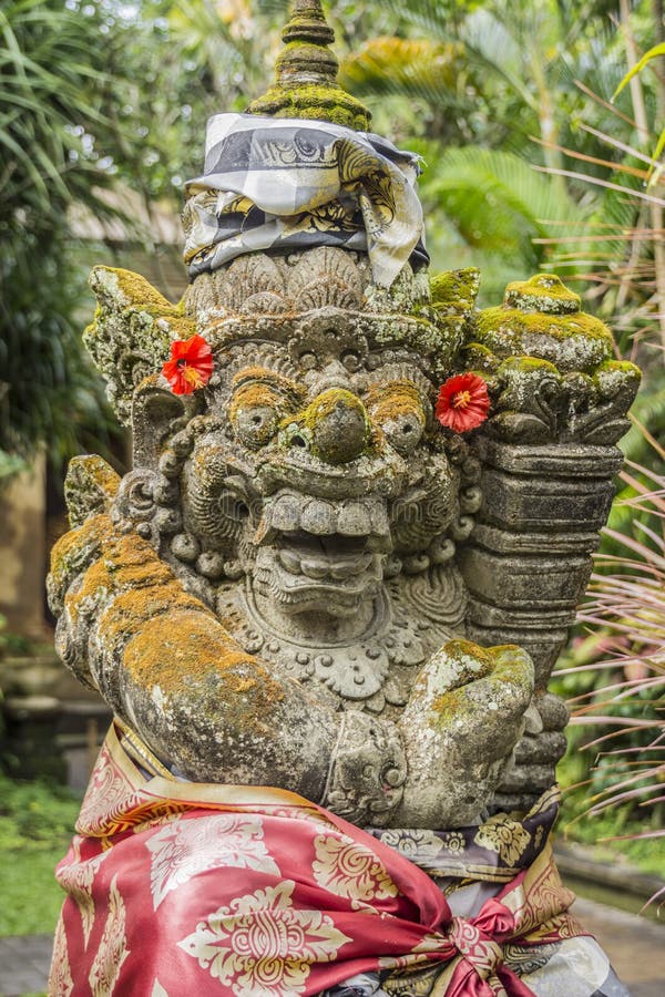 Stone Statue Inside the Royal Palace, Ubud, Bali, Indonesia Stock Image ...