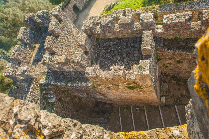 View on Stone Tower and Wall of an Old Castle Stock Image - Image of ...