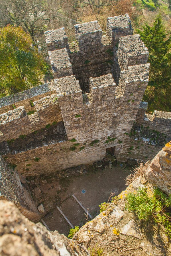 View on Stone Tower and Wall of an Old Castle Stock Image - Image of ...