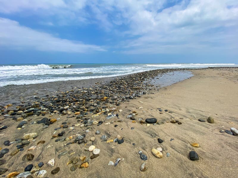 View of stones by the sea stock image. Image of scenery - 273958159