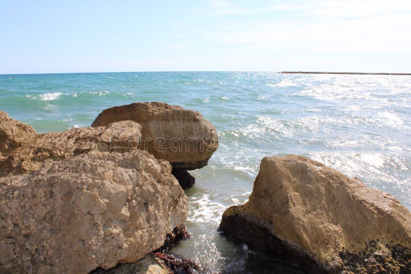 View of the Stones and Sea Waves Stock Image - Image of natural, europa ...