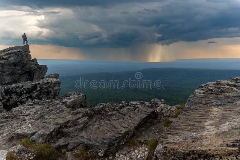 View on the Storm from Overcome Mountain. Stock Photo - Image of rays ...