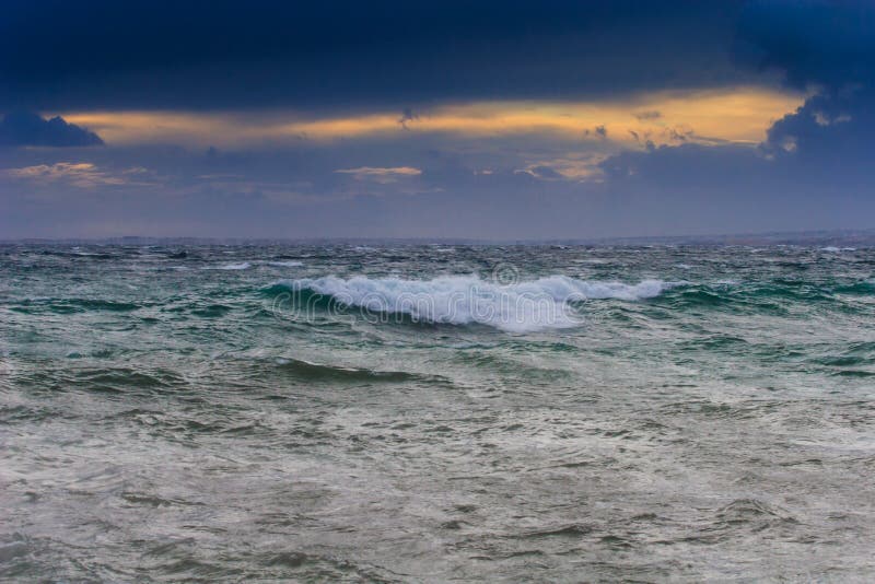 View of storm seascape stock image. Image of crash, nature - 29520841