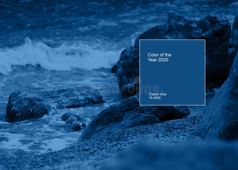 View of Storm Seascape Color of the Year 2020 Blue. Editorial Stock ...