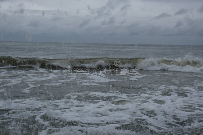 View of Storm Seascape. Sea Wave during Storm in Baltic Sea Stock Image ...