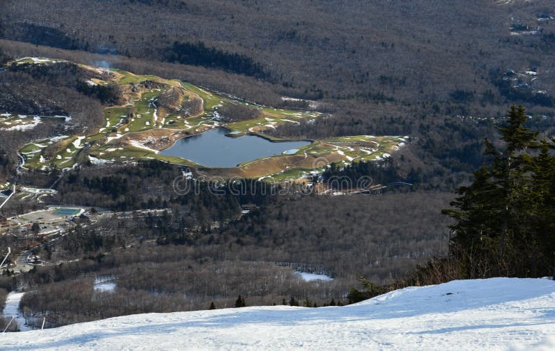 View from the Stowe Mountain To the Lake in the Valley Stock Image ...