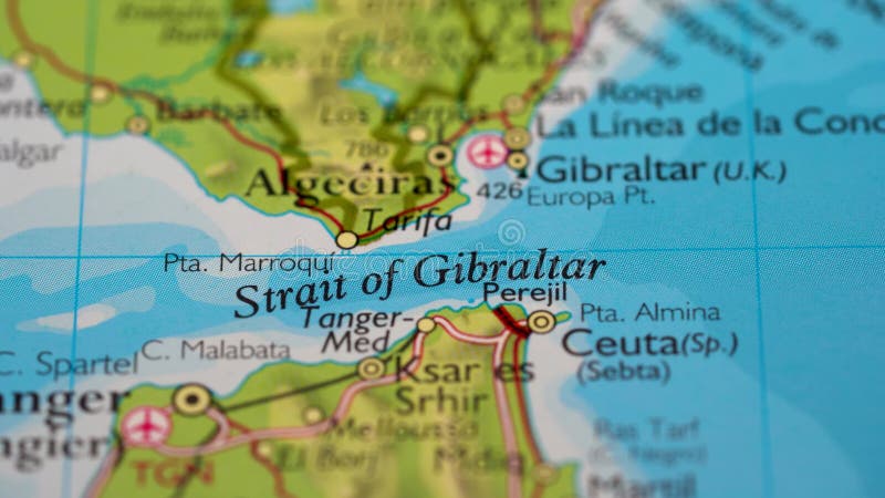 View of the Strait of Gibraltar on a World Map 4K Stock Footage - Video ...