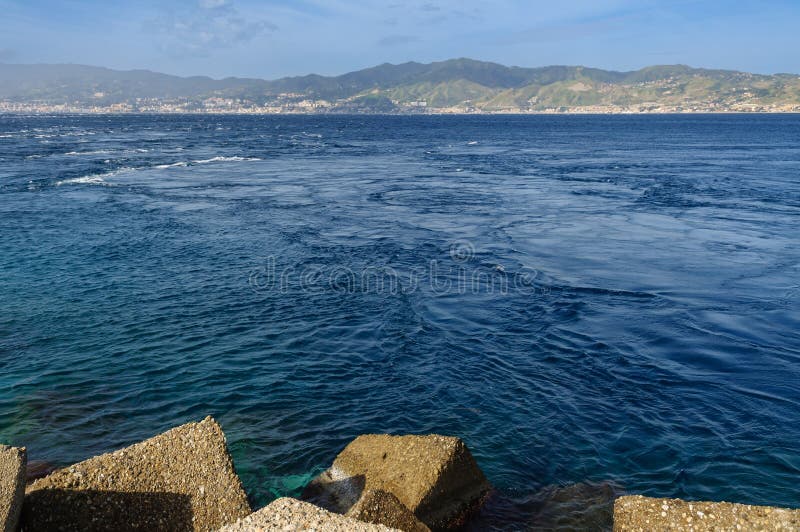 View of the Strait of Messina Stock Image - Image of wind, landscape ...