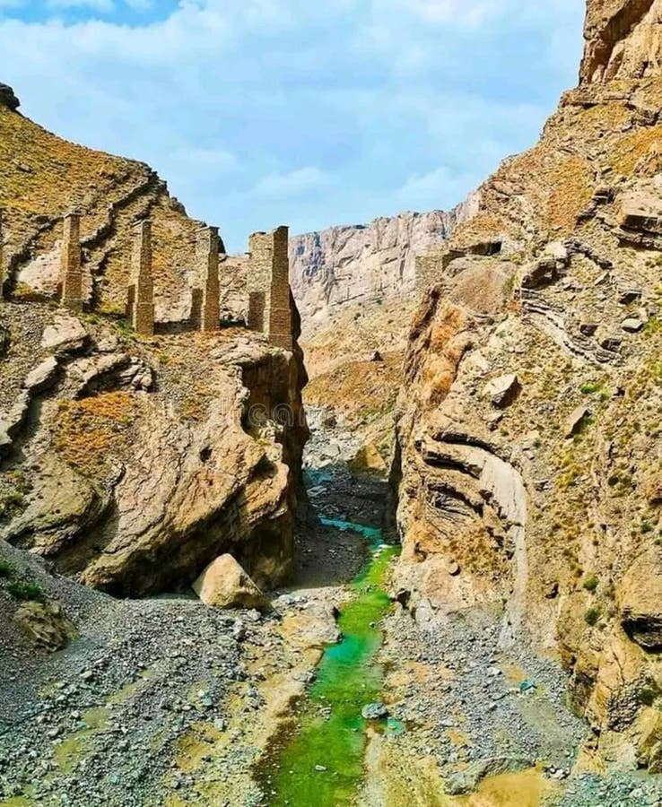 View of the a Stream Along with Unpaved Path through Mountain, Stock ...