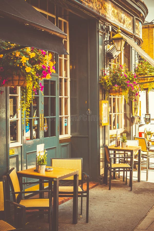 The View of Street Cafe in England Stock Image - Image of amazing ...