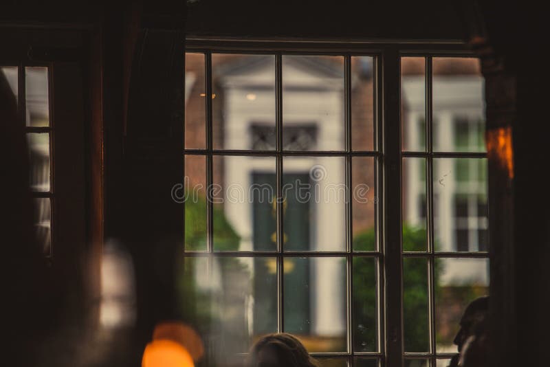 View of the Street from the Cafe Windows. Stock Photo - Image of ...