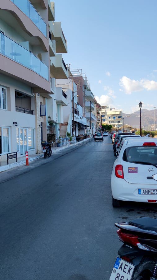 View of the Street with a Car Driving on the Road Editorial Photography ...