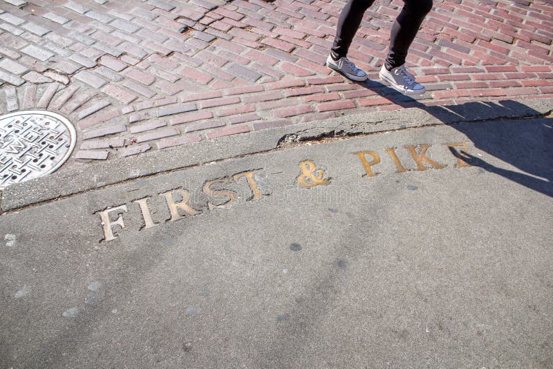 First and Pike Sign on Ground Editorial Stock Photo - Image of pike ...