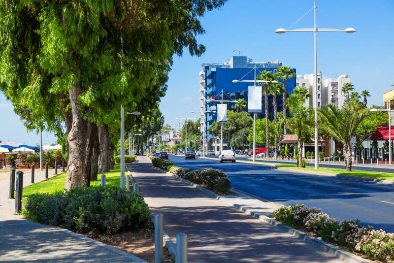 View of Street, Limassol, Cyprus Stock Image - Image of famous ...