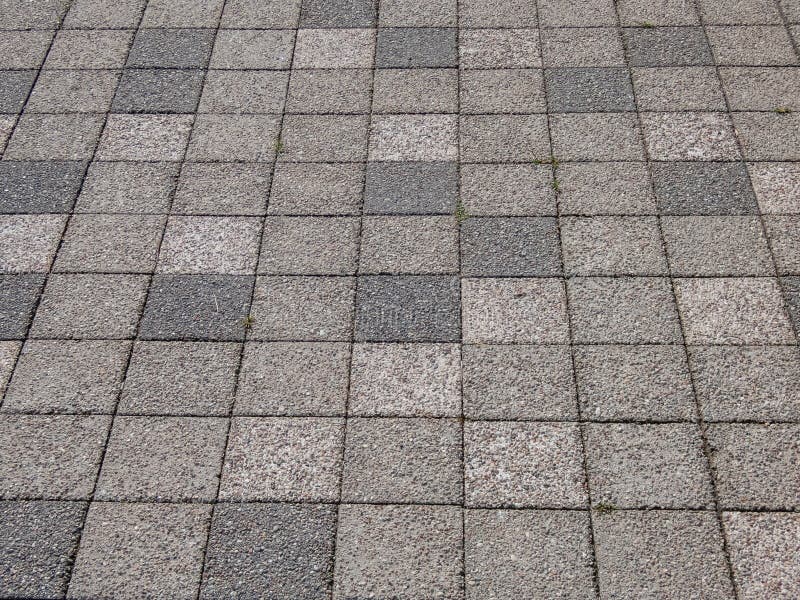View of Street Pavement or a Sidewalk Made from Small Square Bricks ...