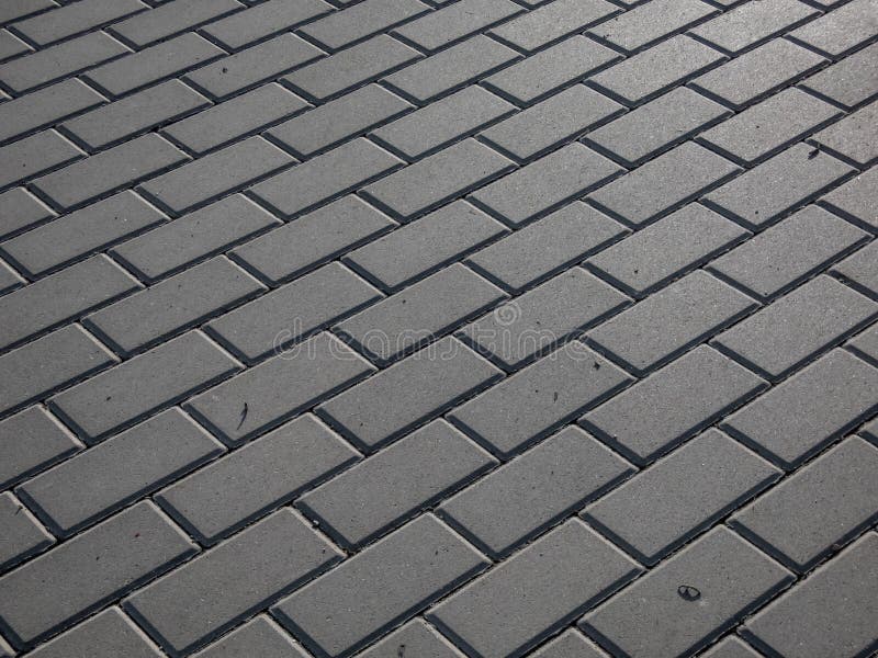 View of Street Pavement or a Sidewalk Made from Small Square Bricks ...