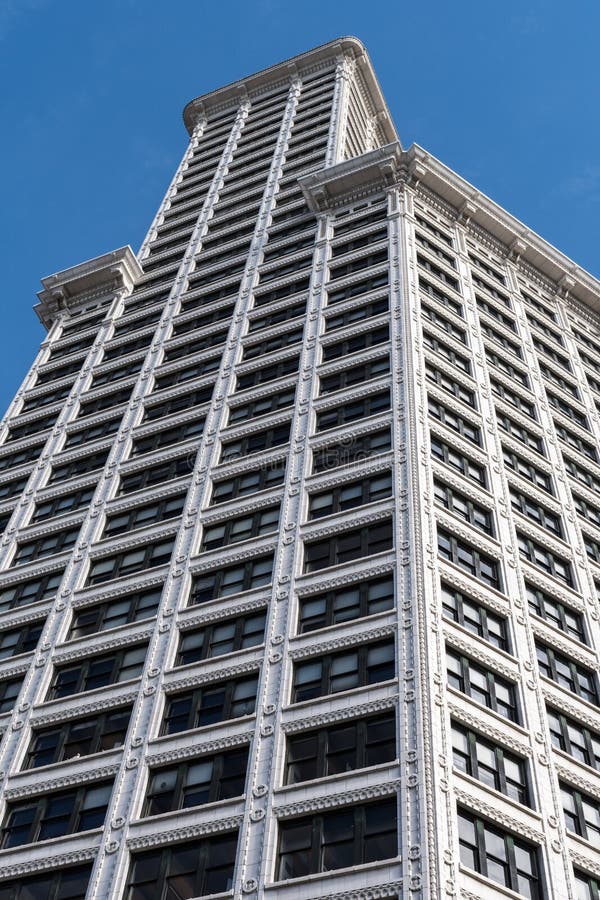 View from the Street of Smith Tower in Seattle, Washington, USA ...