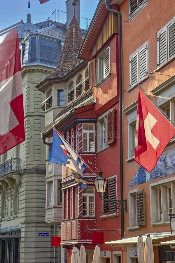 View of the Street in Zurich, Swiss Editorial Image - Image of house ...