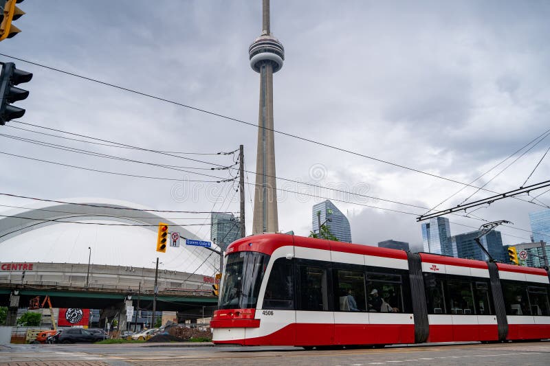 View of Streetcar, CN Tower and Rogers Centre. Editorial Photo - Image ... View of Streetcar, CN Tower and Rogers Centre. Editorial Photo - Image ...