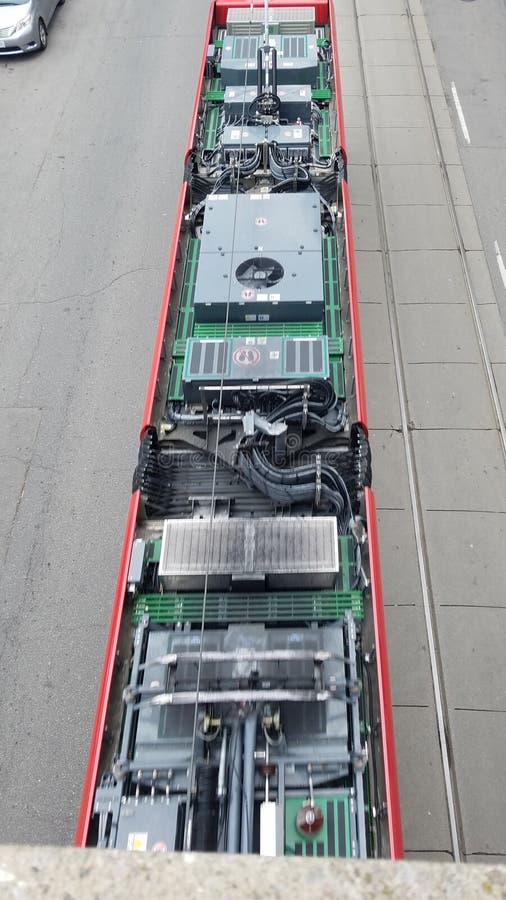 Streetcar top view editorial stock image. Image of industry - 163832409