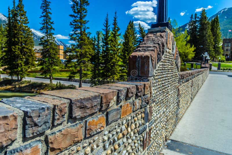 The Banff Avenue Bridge in Banff National Park Stock Image - Image of ...